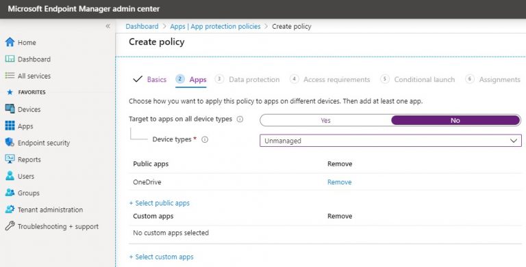 App Protection Policy in Intune App Protection | Stephen Hackers Blog