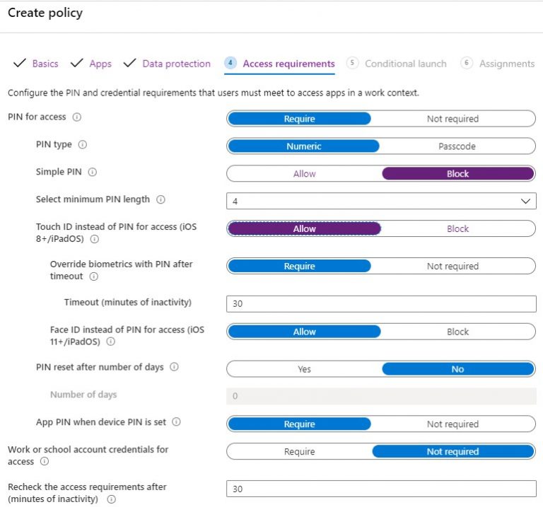 App Protection Policy in Intune App Protection | Stephen Hackers Blog